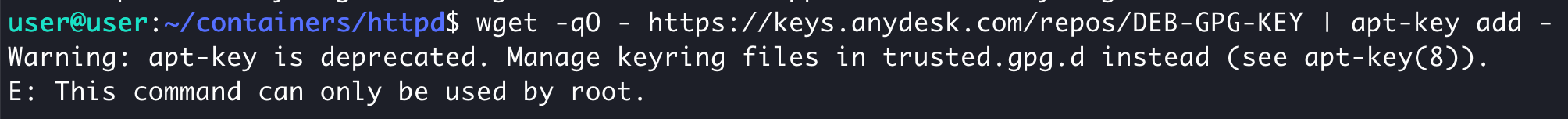 How to fix "apt-key is deprecated. Manage keyring files in trusted.gpg.d instead" - Aiman Daniel